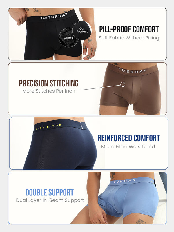 Everyday Expression | Men's Micro-Modal Trunks | Pack Of 7