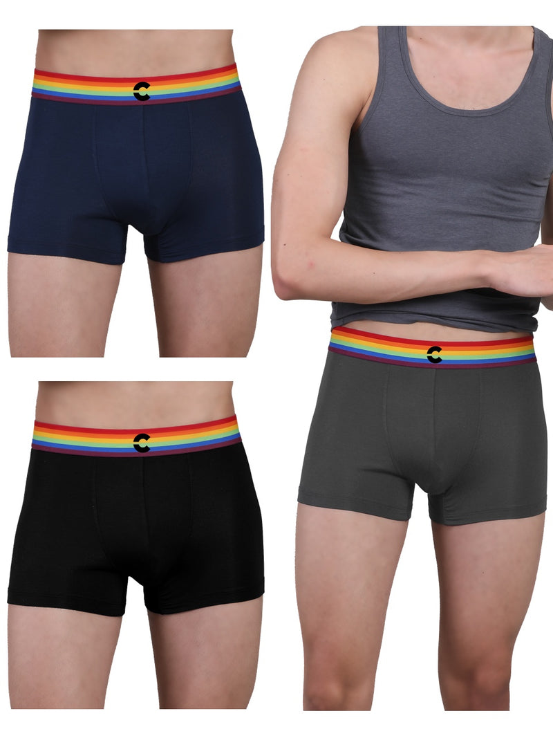 Pride Rainbow Trunk | Men's micro modal trunk | Pack of 3 | Freecultr